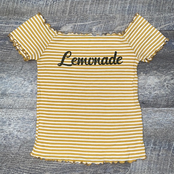 Papaya | Tops | Papaya Yellow White Striped Lemonade Top | Poshmark